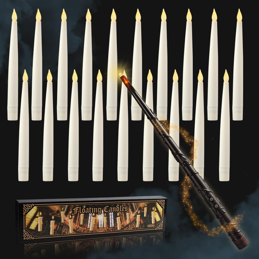 Amazon.com: 20 Pack LED Floating Candles with Wand Remote, Flickering ...