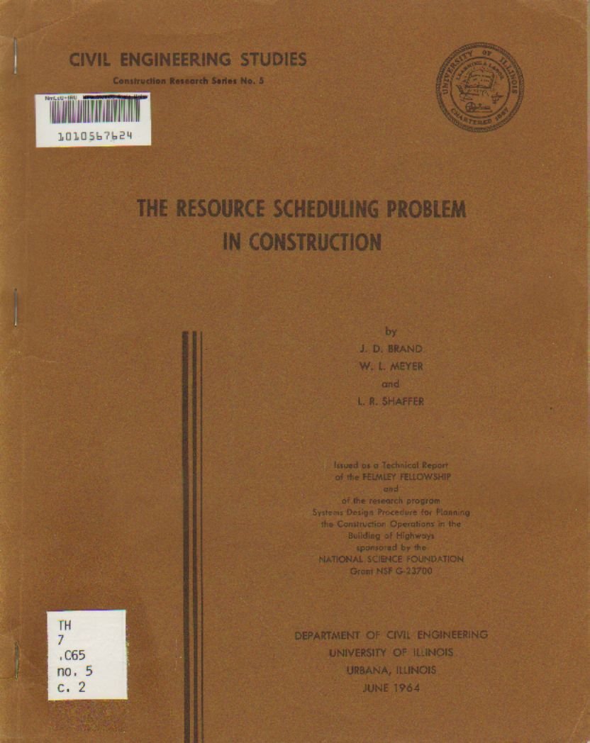 The resource scheduling problem in construction, (Civil engineering ...