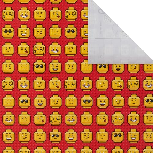 Hallmark 6M Wrapping Paper, Pack of 3, LEGO, LEGO Heads, 2M Each ...