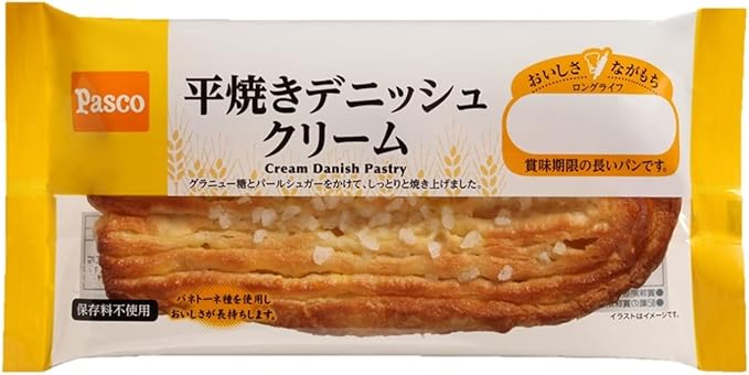 Amazon.co.jp: Pasco Long Life Bread, Flat Grilled Danish, Cream, Pack ...
