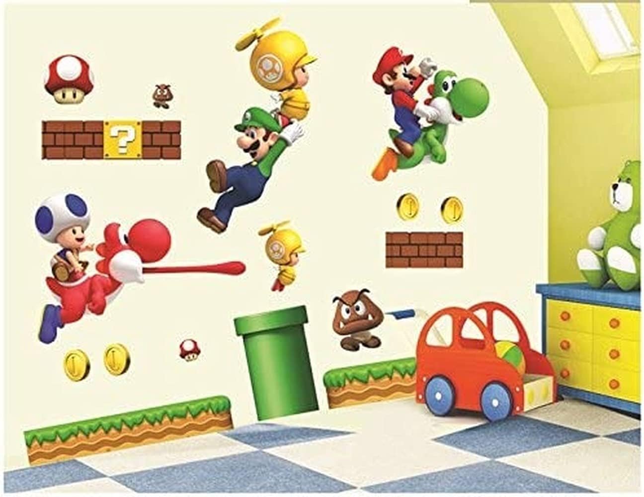 Wall Stickers Super Mario Wallpaper Stickers Mario Super Mario Wall ...