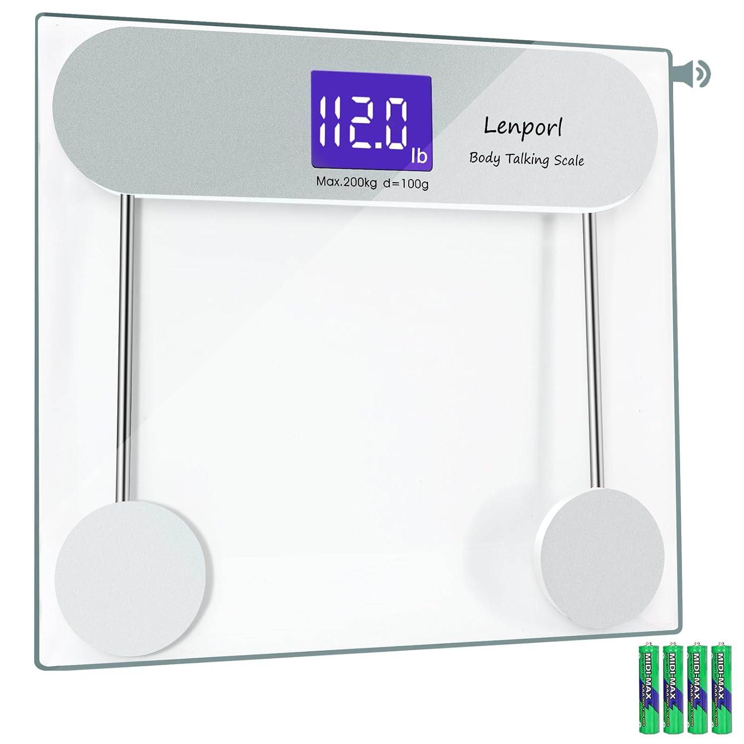 Amazon.com: Lenporl Talking Scales for Body Weight with Pure North ...