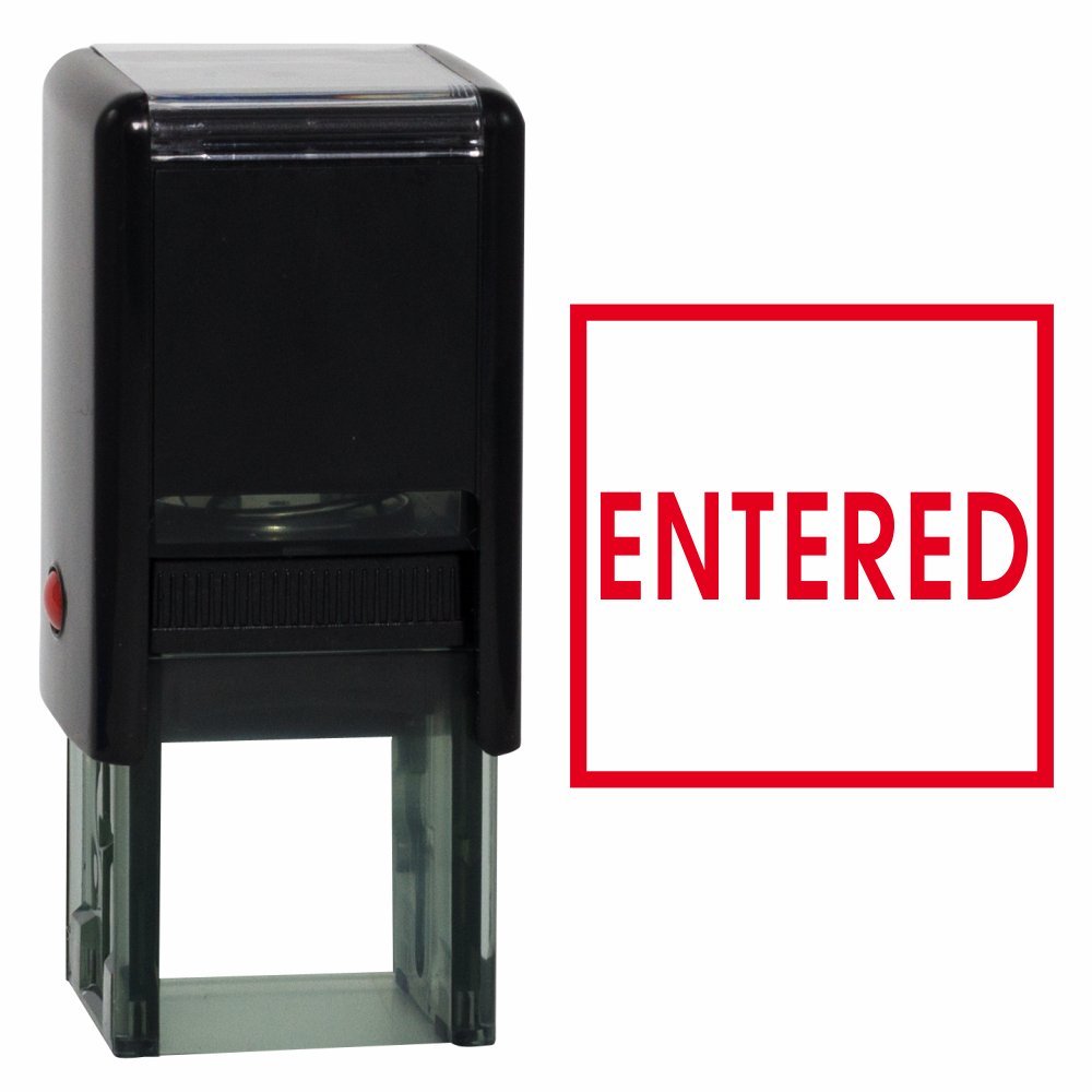 Amazon.com : Square Entered Self Inking Rubber Stamp (Red Ink) : Office ...