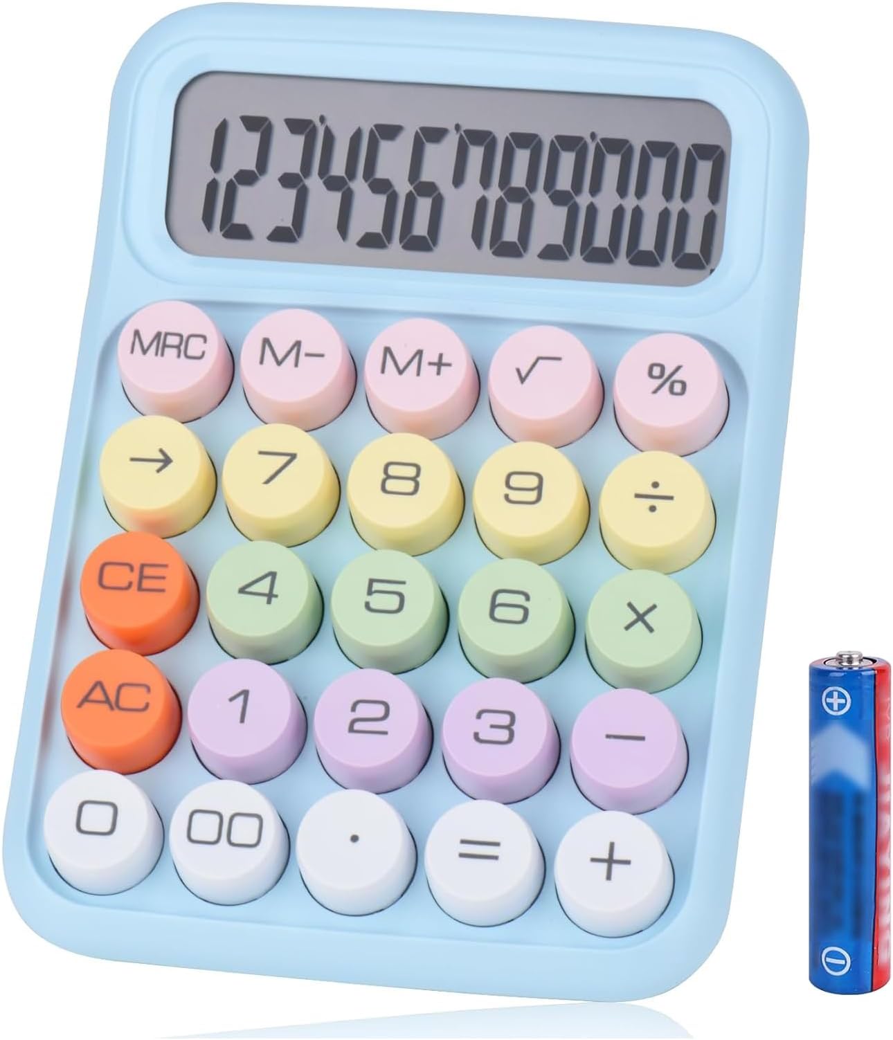 Amazon.com : YILEAITECH Colorful Mechanical Calculator, 12 Digits Large ...