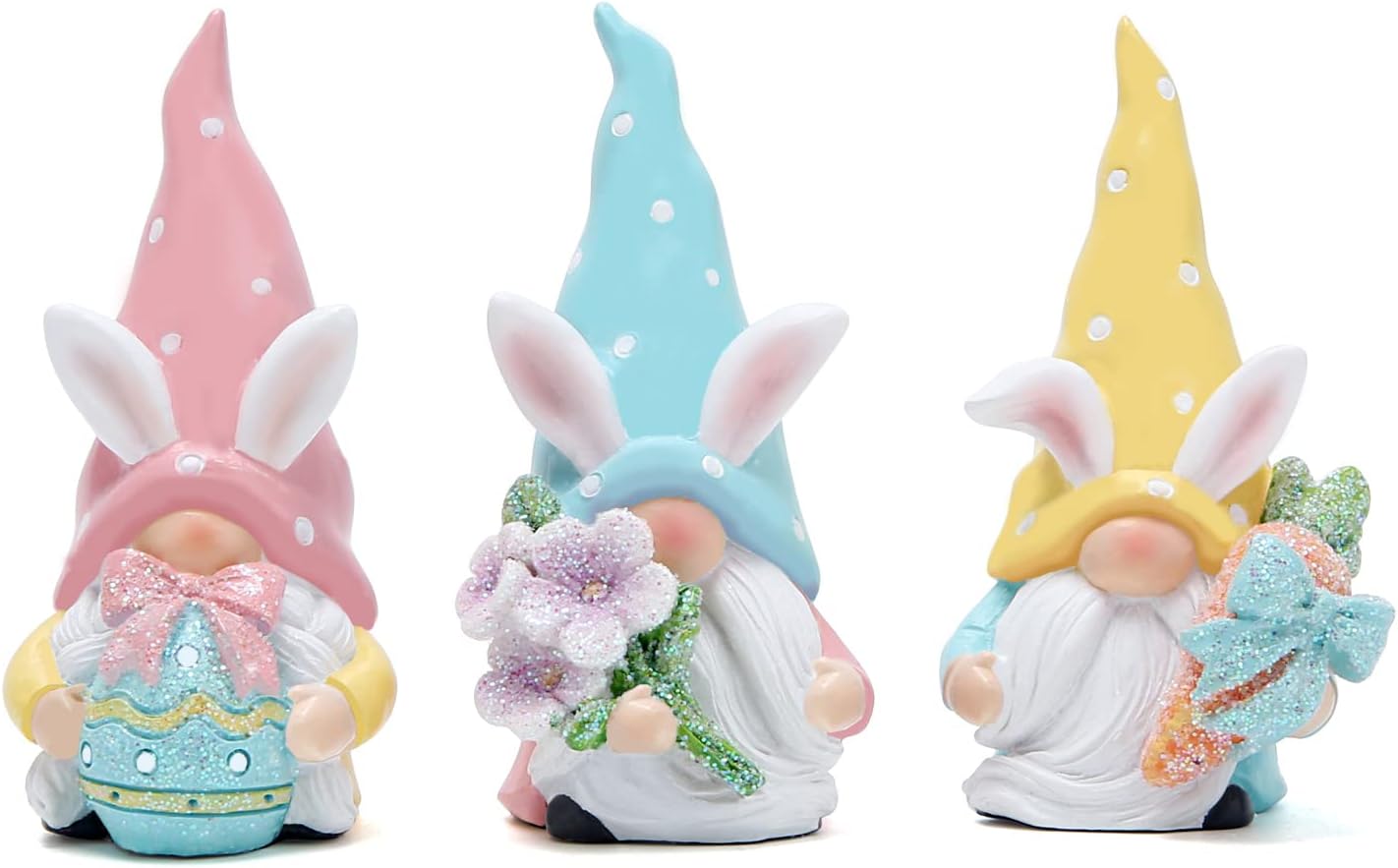 Amazon.com: Hodao 3 PCS Easter Gnomes Decor, Resin Bunny Handmade ...