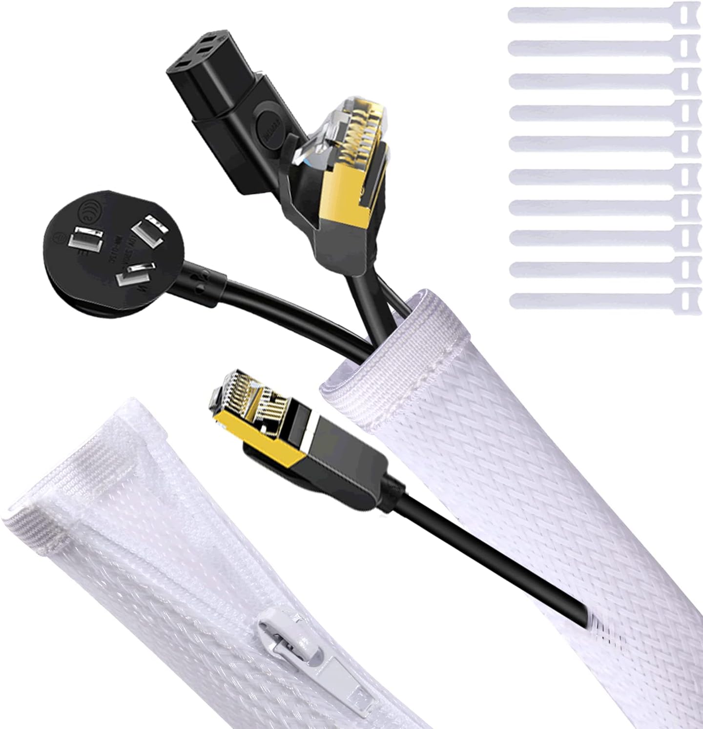 Fisual Expandable Zip Up Cable Tidy (1 Metre, White): Amazon.co.uk: DIY ...