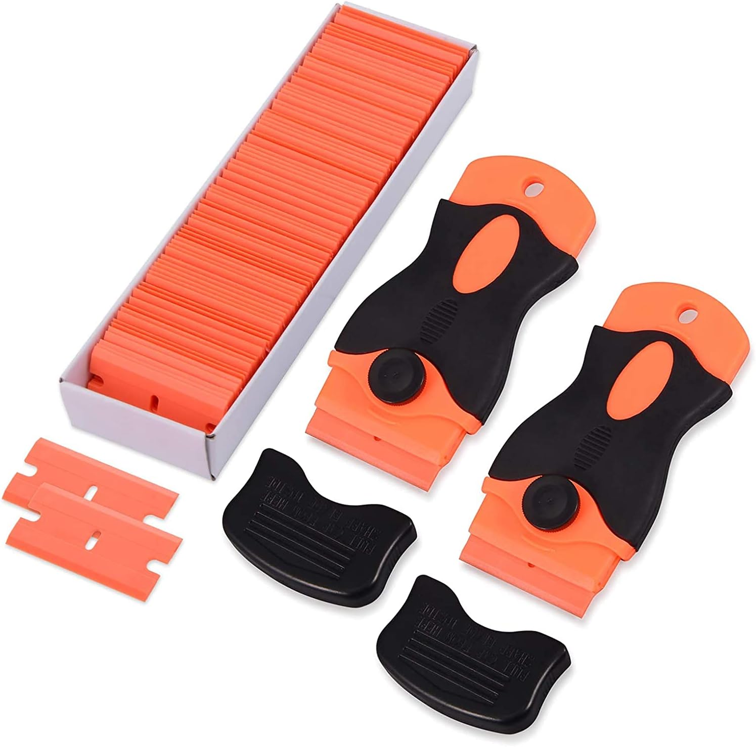 FOSHIO 1.5" Plastic Locking Razor Blade Scraper with Safety Cap - 2pcs ...