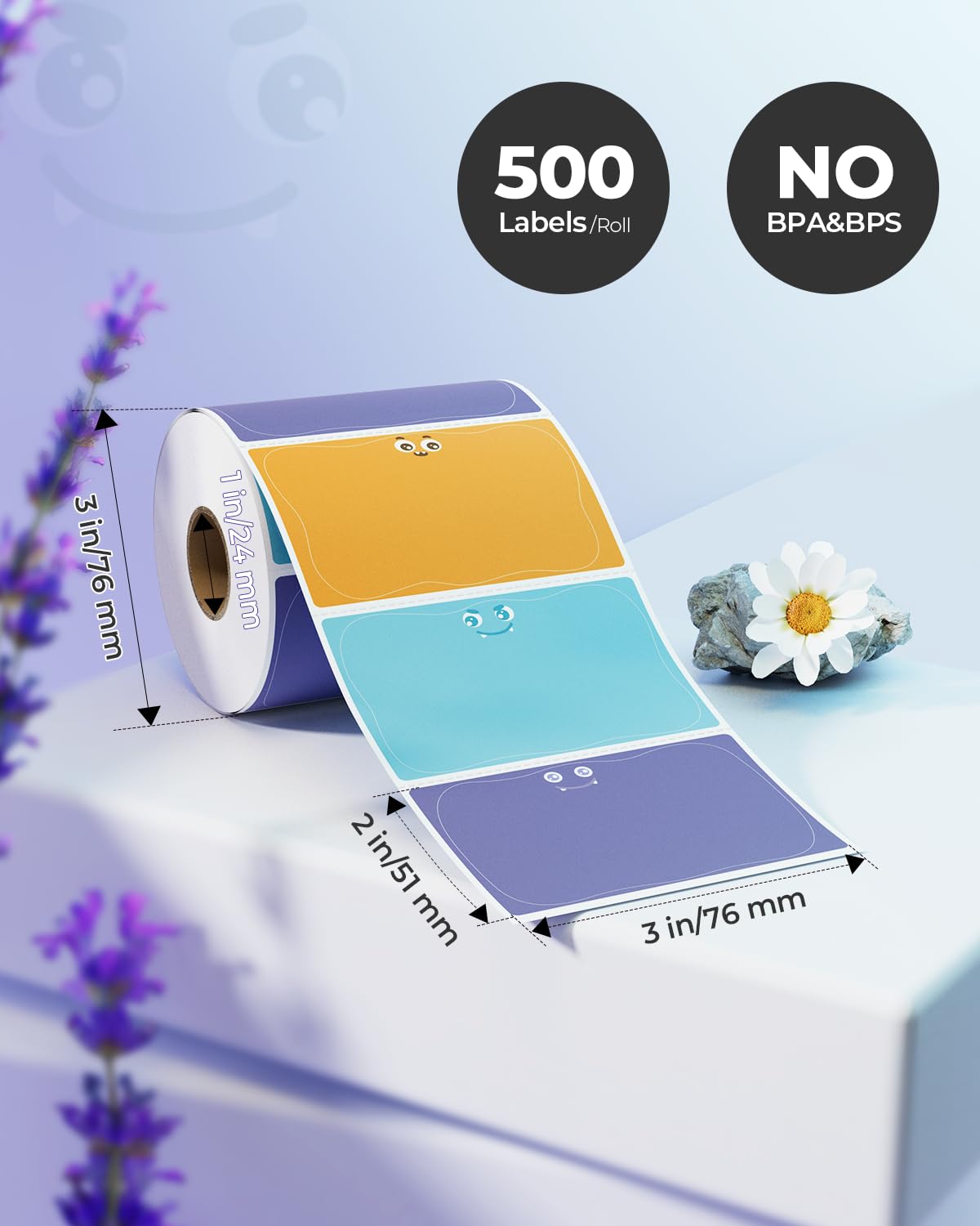 Snapklik.com : MUNBYN 3x2 Inch Cartoon Thermal Labels