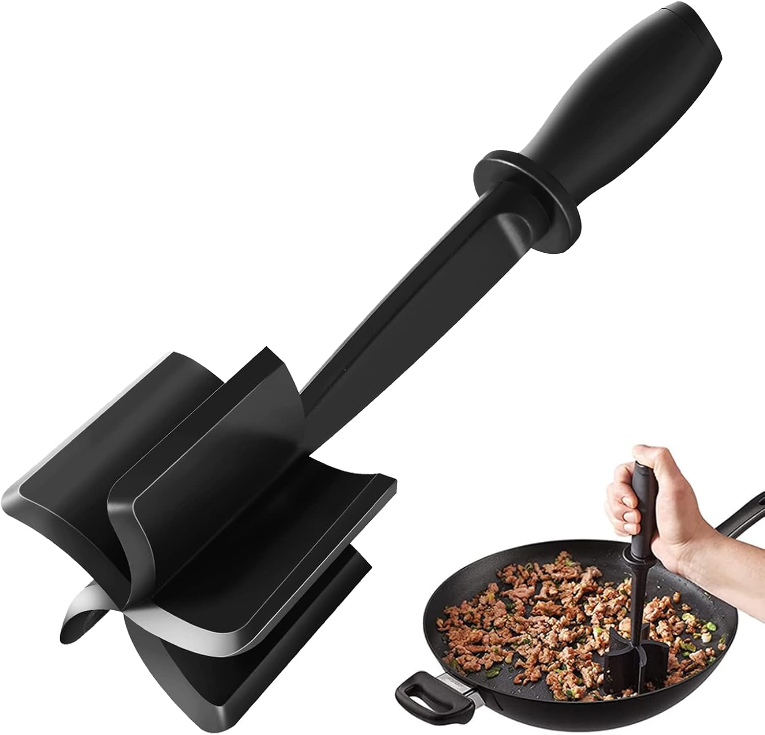 Beprezco Meat Chopper 5 Curve Blades Ground Beef Masher, Heat Resistant ...