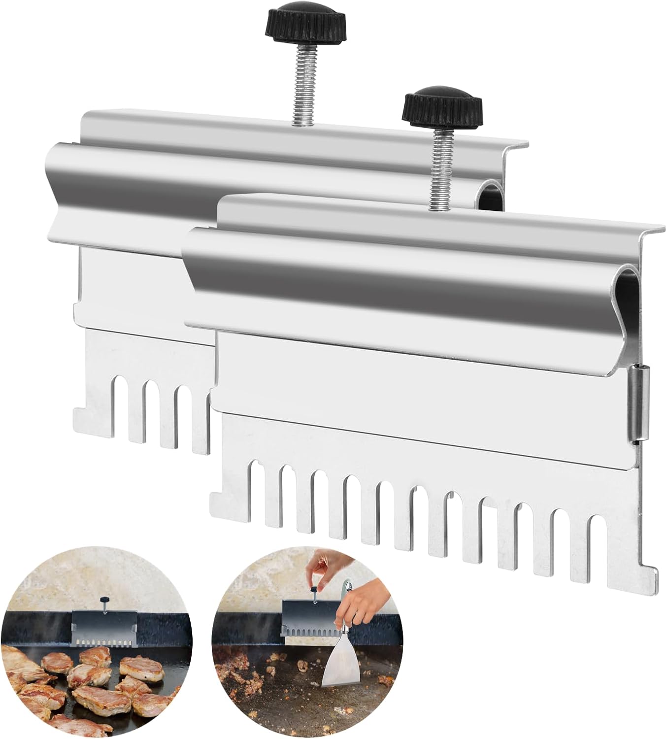 Amazon.com : Petrirufun 2PCS Universal Griddle Grease Gate, Stainless ...