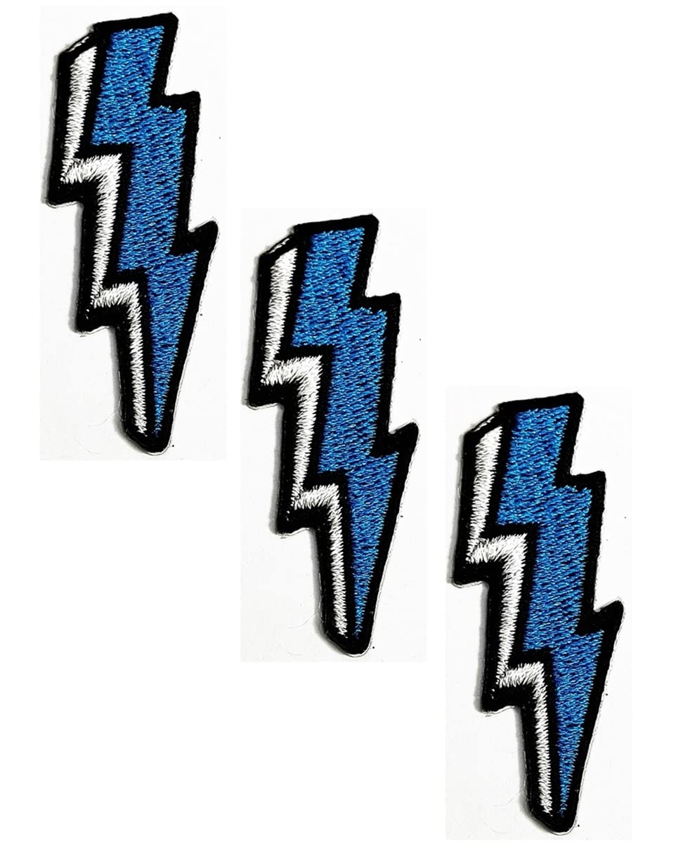 Amazon.com: HHO Patch Set 3 Pieces. Mini Thunderbolt Iron on Patches ...