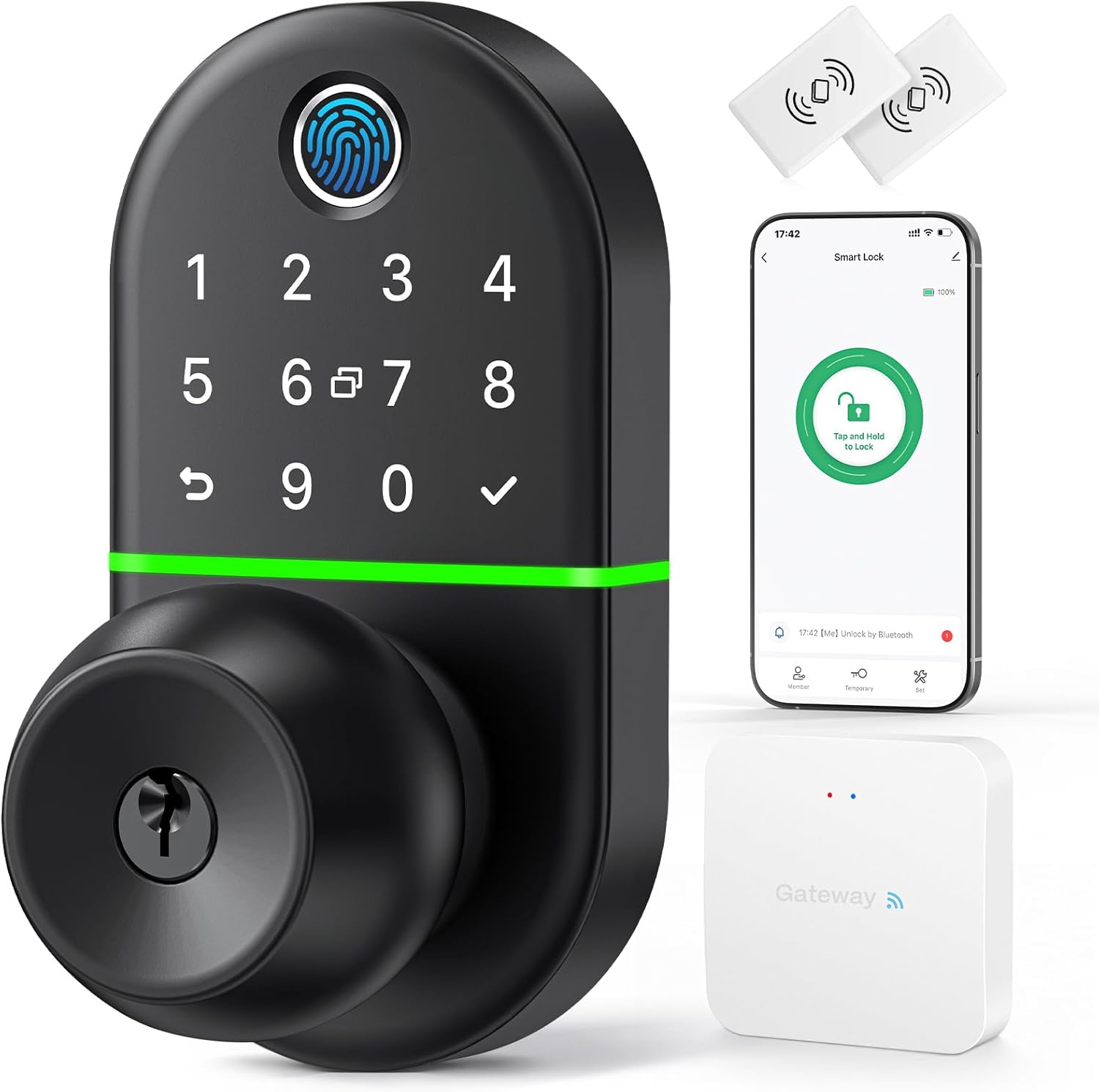 WiFi Smart Keypad Door Lock with Knob: 7 in 1 Keyless Entry Door Lock ...