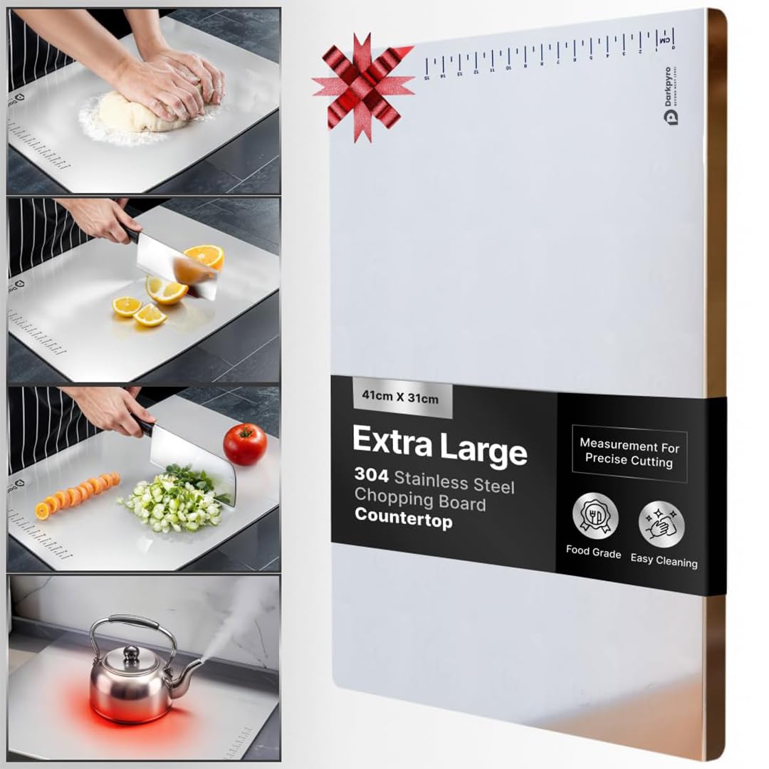 Buy Darkpyro Countertop Stainless Steel Chopping Board for Kitchen ...