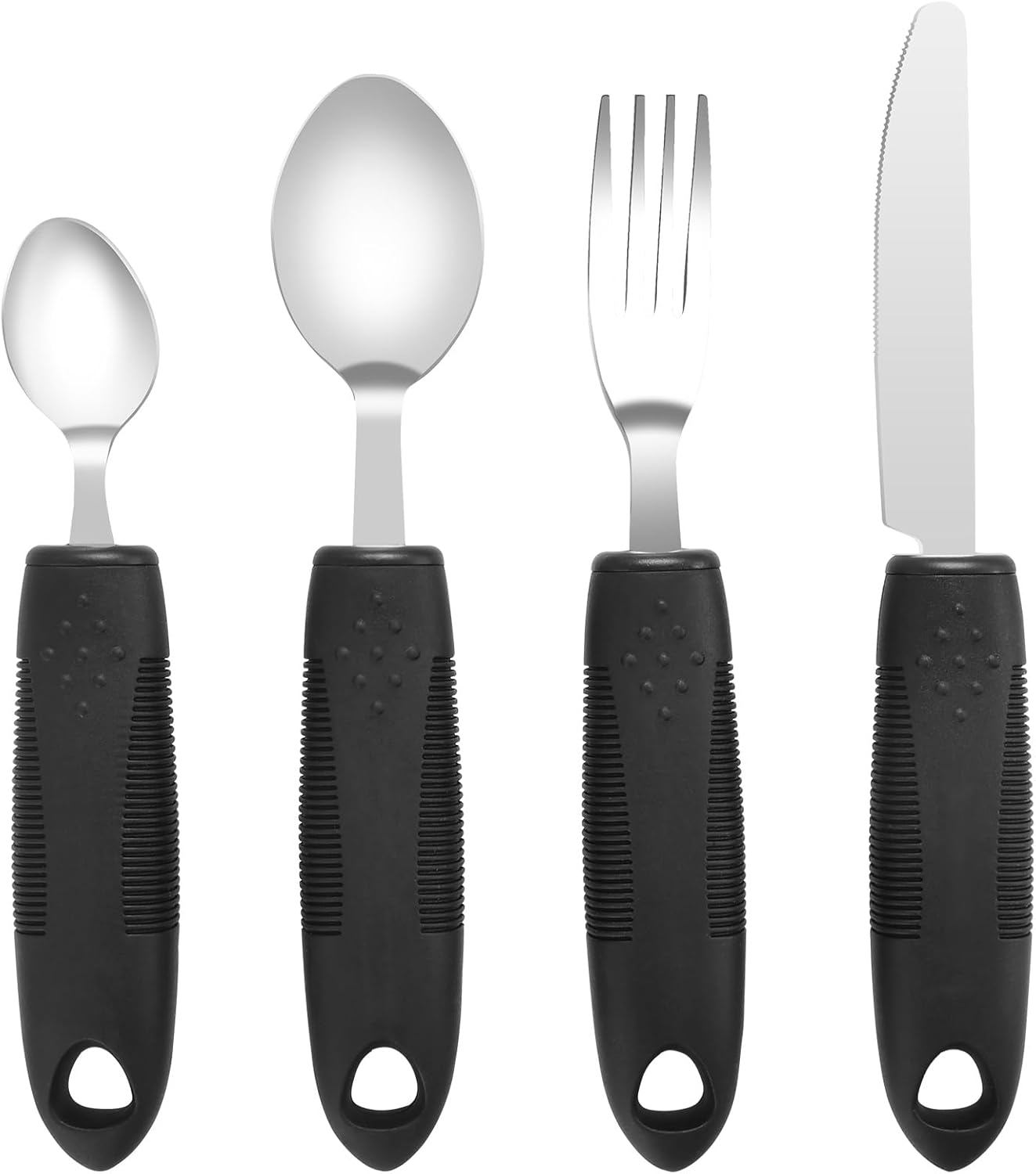 Extra Wide Handles Easy Grip Cutlery Set of 4 Disability Aids,Chunky ...