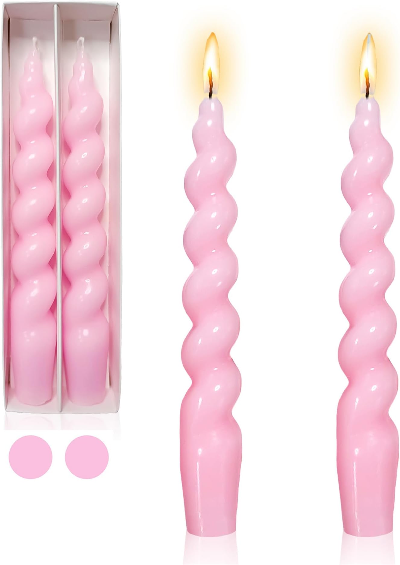 Amazon.com: Gedengni Short Taper Candle Pink Candlesticks -7 Inches ...