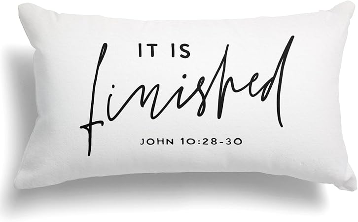 Amazon.com: FISWAFY Christian Pillow Covers 20x12, It is Finished Bible ...