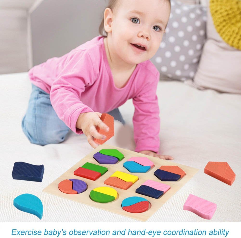 Kids Wooden Block Matching Game,Wood Board Match Puzzles Geometry ...