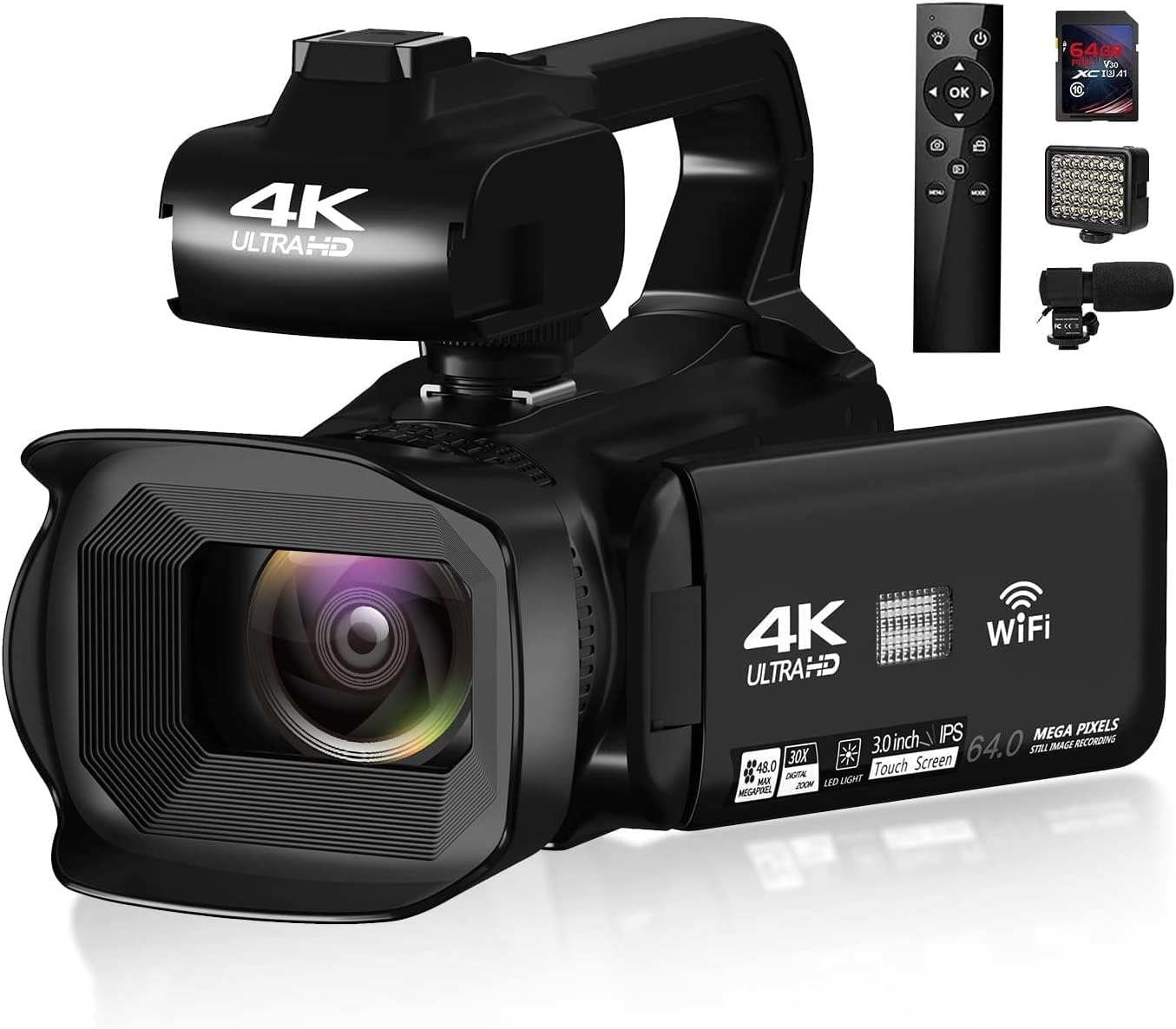 Amazon.com : Video Camera Camcorder 4K, Auto Focus 64MP 60FPS 18X ...
