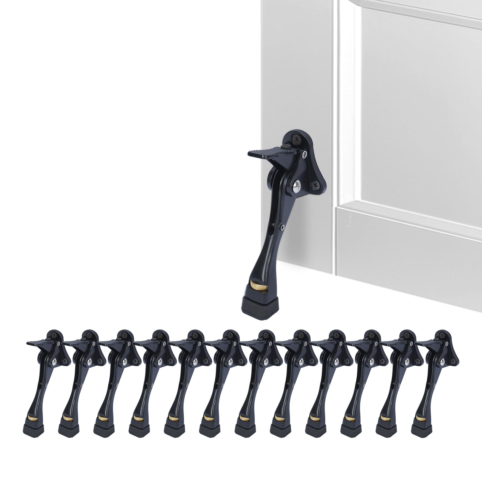 Snapklik.com : Nisorpa 12 Pieces Heavy Duty Black Door Stopper,Door Stops