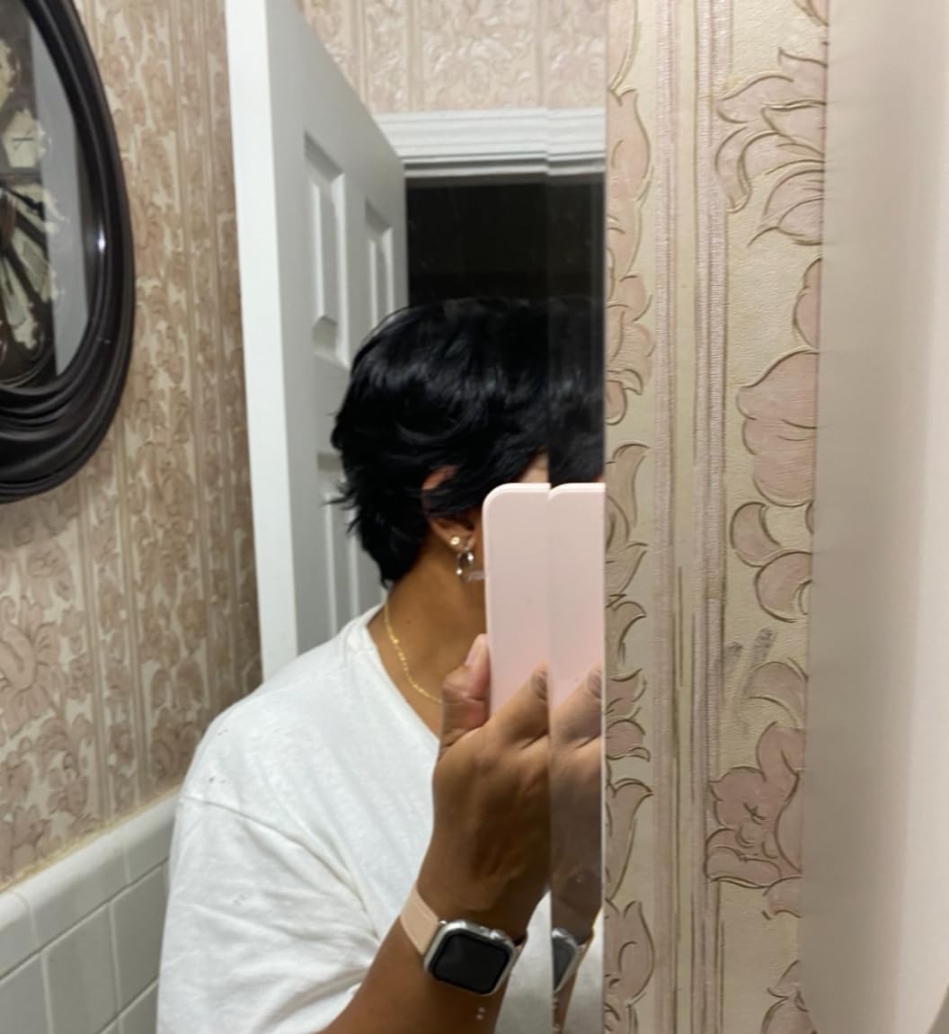 VCK Short Human Hair Wigs for Black Women Short Layered Pixie Cut for ...