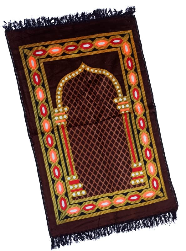 Buy ADIRNY Velvet Prayer Mat Musalla Janamaz for Namaz Muslim 46x30 ...