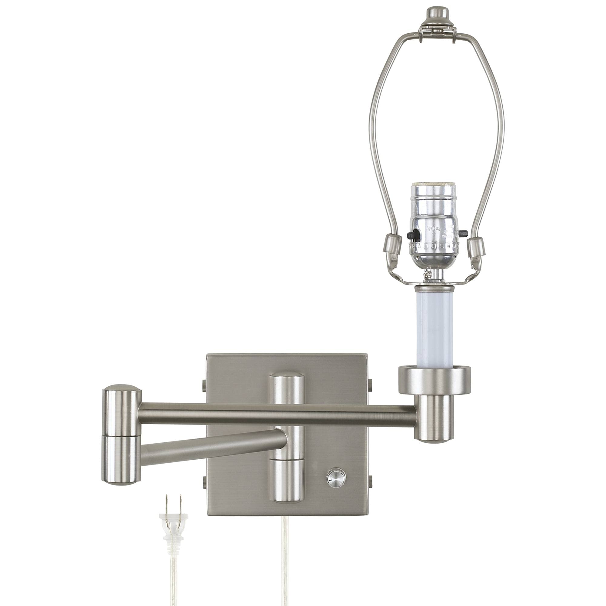 Modern Indoor Swing Arm Wall Mounted Lamp Base Brushed Nickel Silver ...