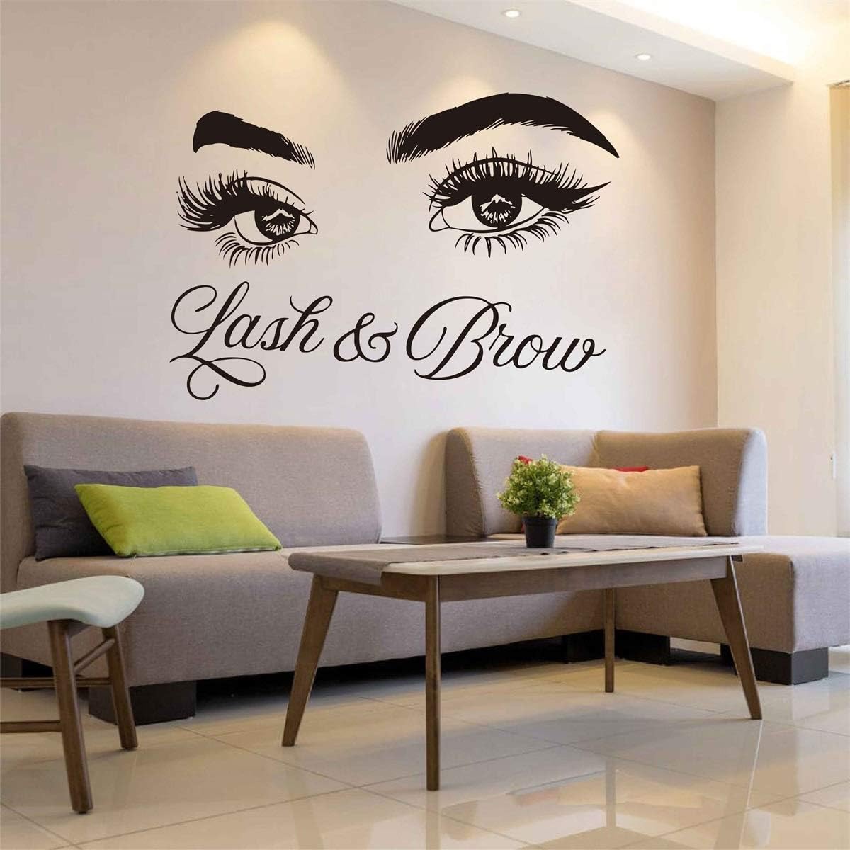 Amazon.com: Lash & Brow Wall Decal Eyelash Extension Beauty Salon ...