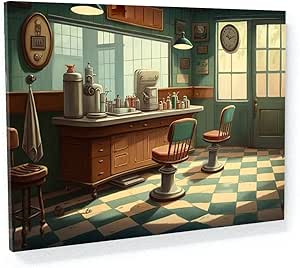 Amazon.com: Sense Canvas Barbershop Vintage Barber 2 Canvas Art - Home ...
