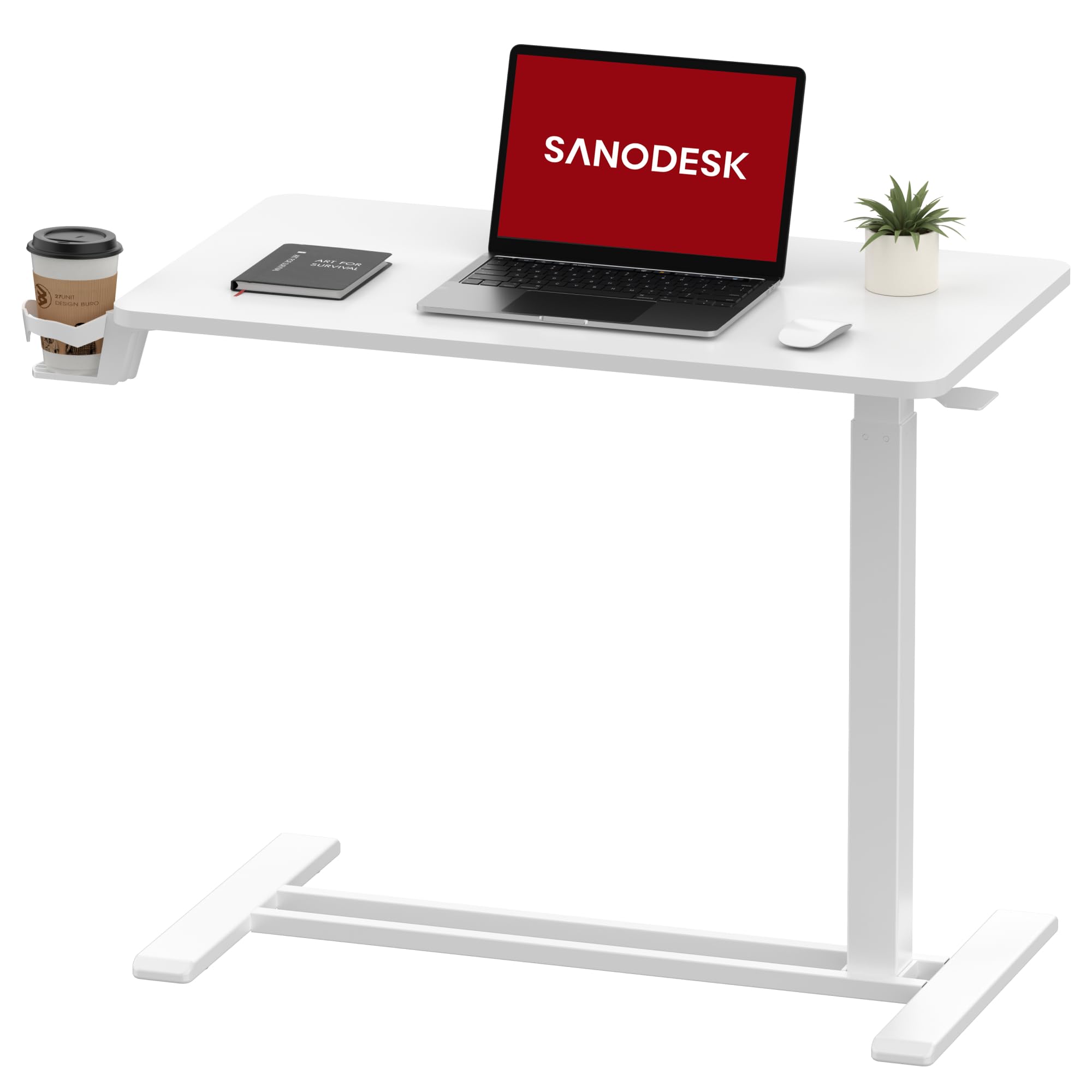 Amazon.com: SANODESK Mobile Standing Desk with Hidden Wheels,Pneumatic ...