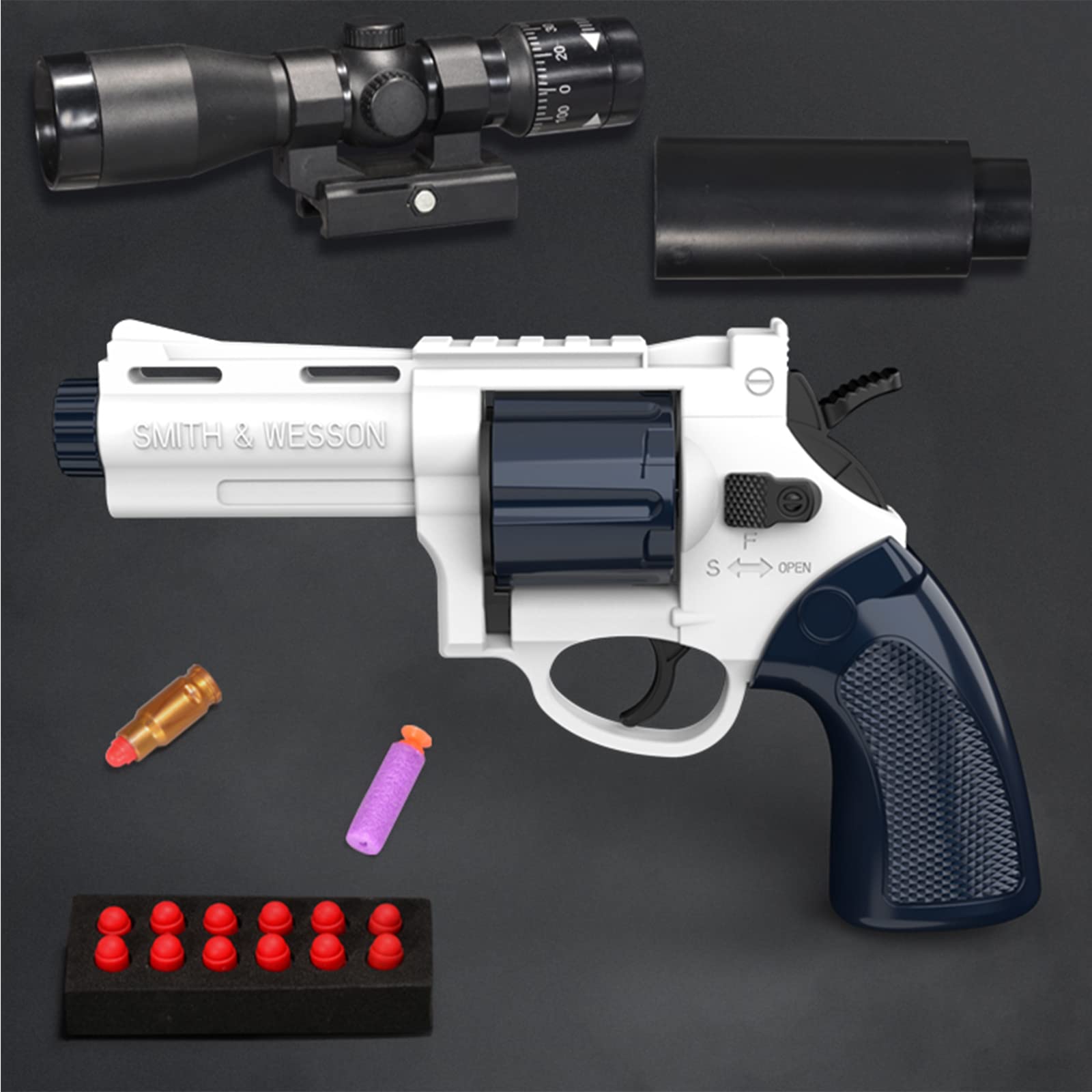 Buy Soft Bullet Revolver Toy , Shooting Target Battle, simulates Real ...