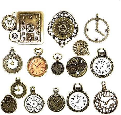 Amazon.com: SUNNYCLUE Alloy Enamel Clock Charms Enamel Pendant Charm ...