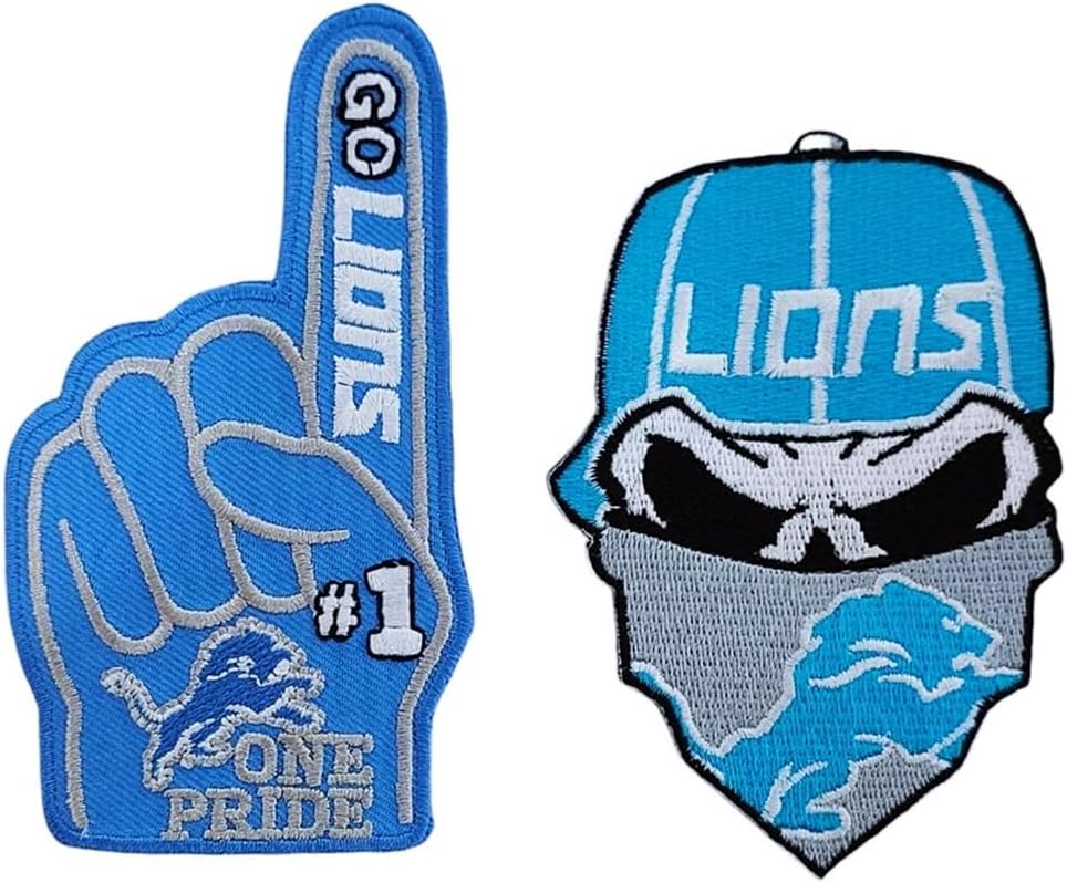 Amazon.com: 2 Pcs #1 Finger Go Lions Patches Embroidery Patches Iron on ...