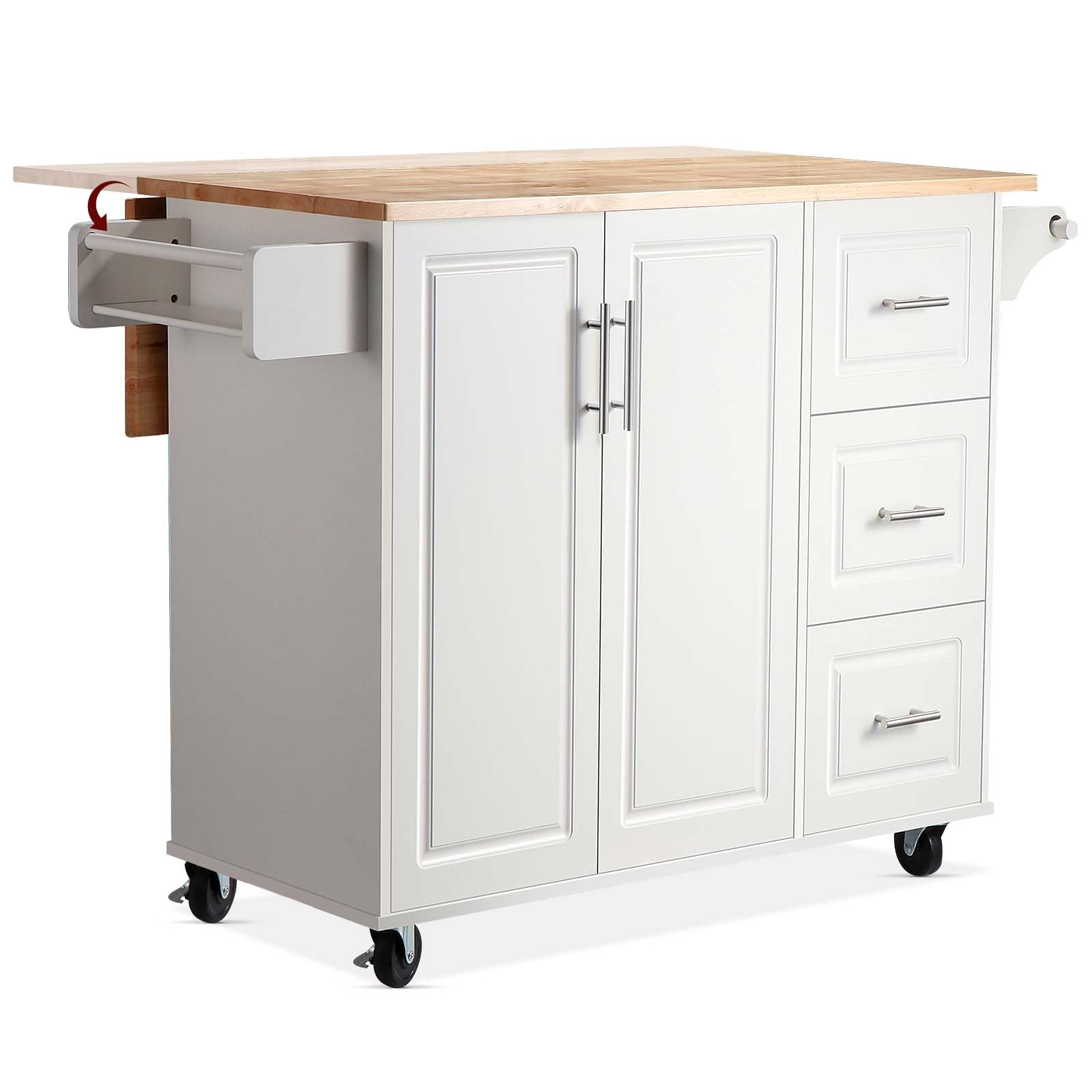Amazon.com: Lyromix 54" Rolling Kitchen Island Cart with Storage, Large ...