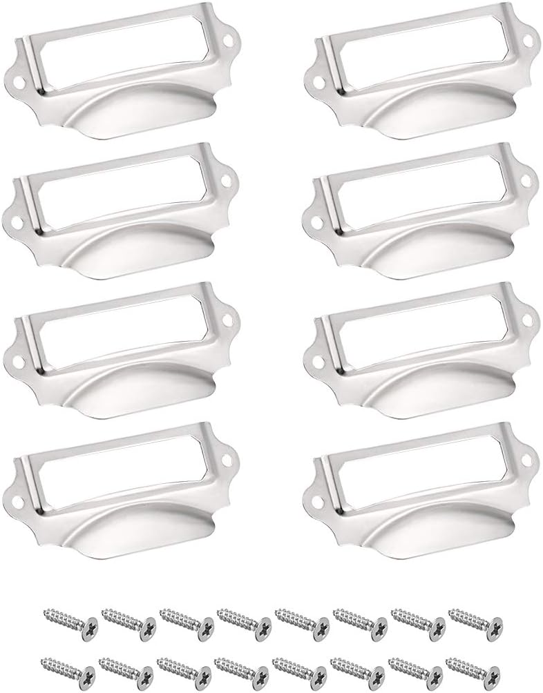 uxcell Label Holder Pull Handles, Vintage Iron Label Frame Drawer Knobs ...