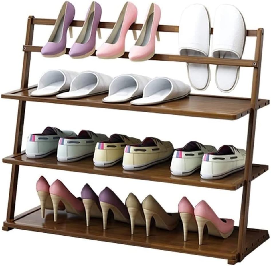 Amazon.com: Shoe Rack Shoe Storage Shoe Organizer 3-Tiers Bamboo Shoe ...