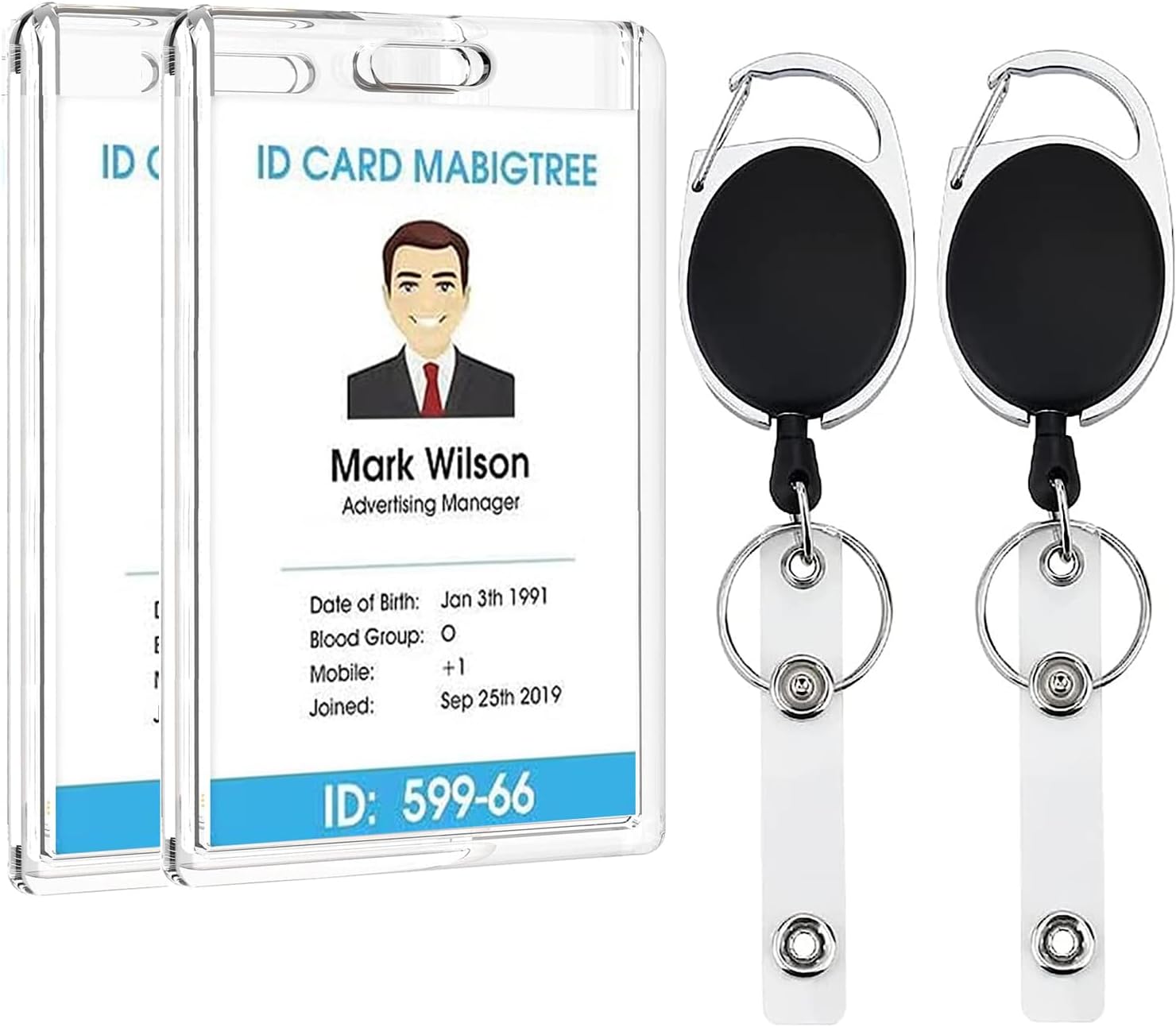 Amazon.com : FadyRaye Hard Plastic Badge Holder, Clear ID Badge Name ...