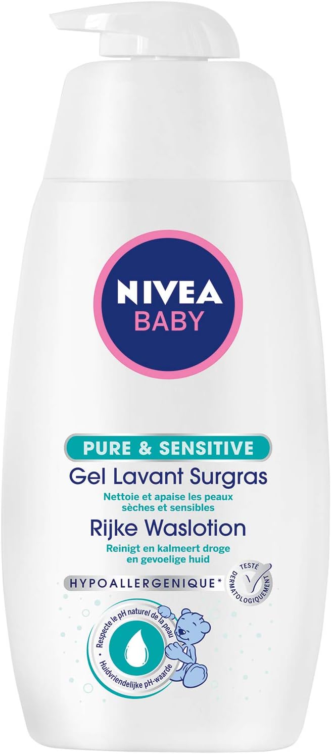 Nivea Baby Gel Lavant Surgras Pure et Sensitive 500 ml - Lot de 2 : Amazon.fr: Bébé et Puériculture