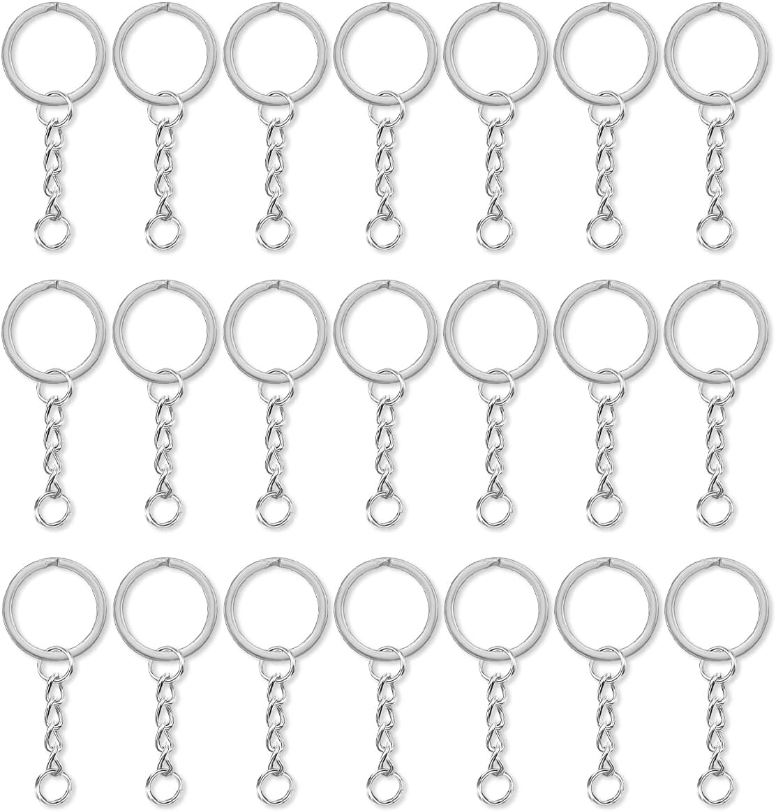 Swpeet (Sliver) - 300Pcs Sliver Key Chain Rings Kit, 100Pcs Keychain ...