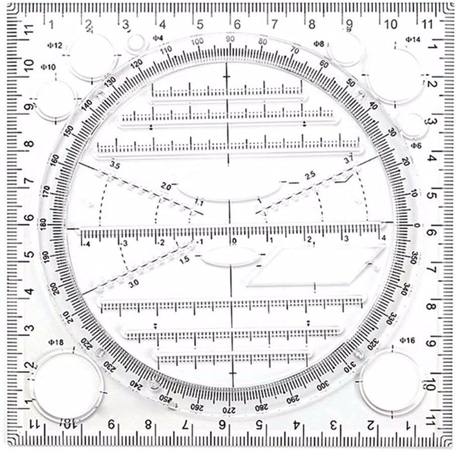 Amazon.com : Multifunctional Drawing Ruler, Angle and Circle Maker ...