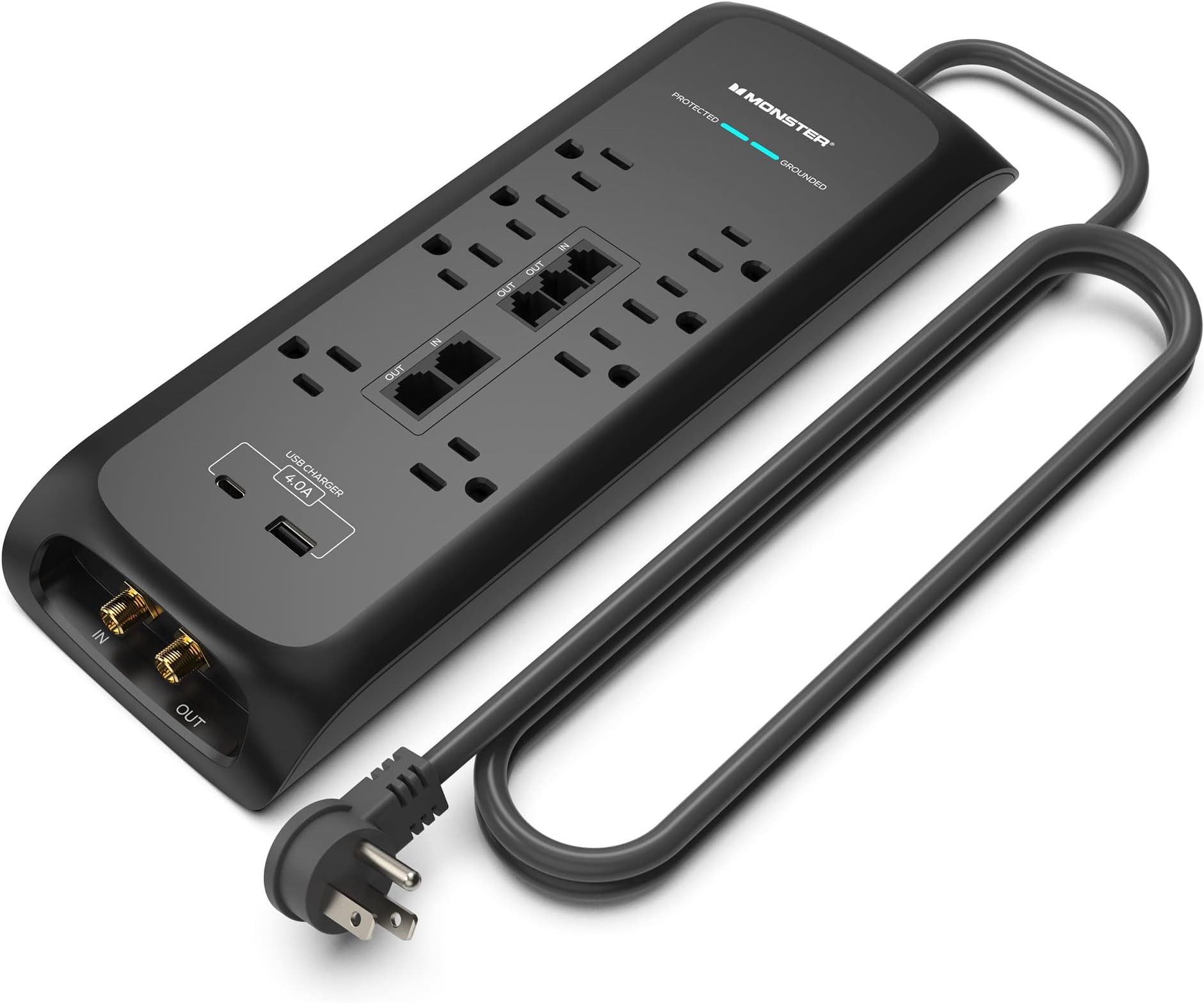 Monster Power Strip Surge Protector with USB Ports - Heavy Duty ...