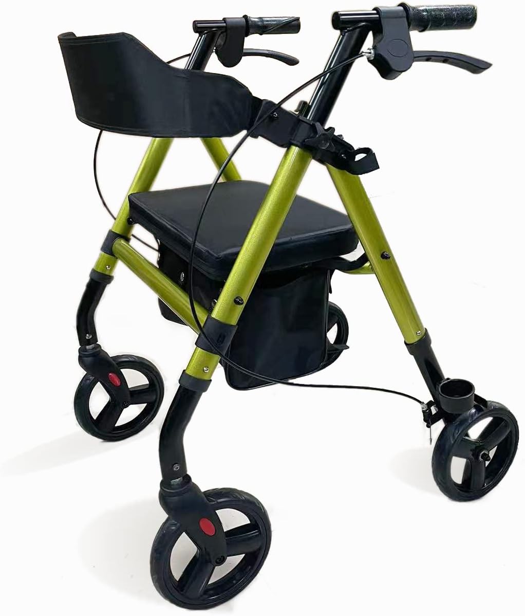 Amazon.com: Wondmed Steel Rollator Walker with 8Inch EVA Noiseless ...