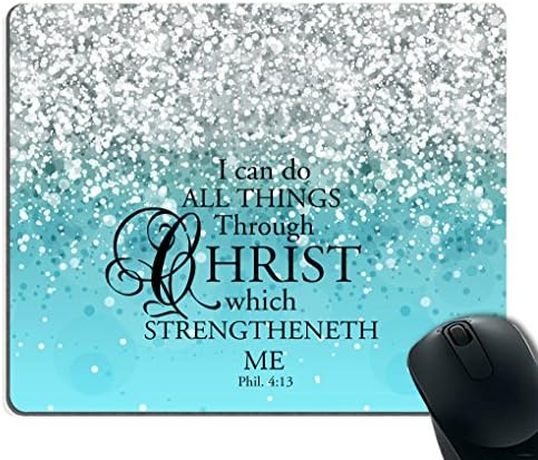 Amazon.com : Smooffly Custom Bible Verse Blue Sparkles Glitter Pattern ...