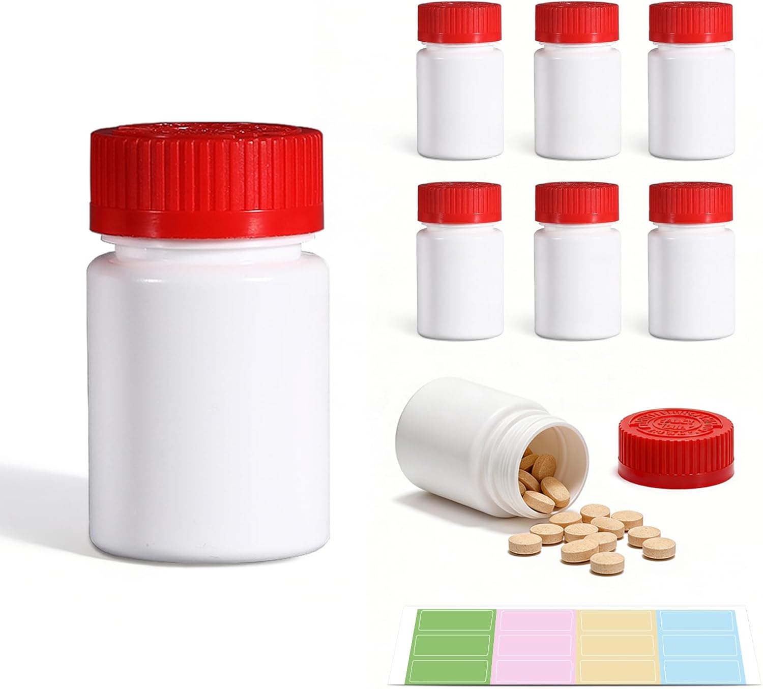Amazon.com: UMETASS 8 Pack Small Empty Plastic Bottles for Pills ...