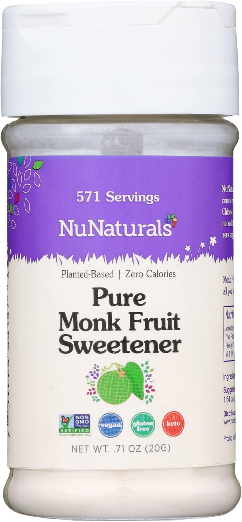 Amazon.com : NuNaturals All-Natural Pure Monk Fruit Powder Plant-Based ...