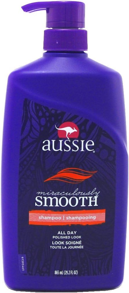Aussie Miraculously Smooth Shampoo with Pump, 29.2 ounce (Pack of 2 ...