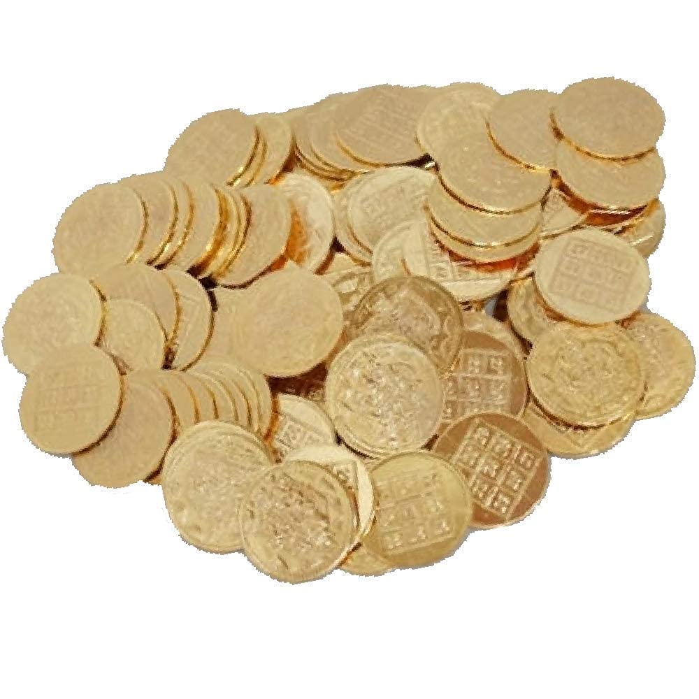 Buy Lakshmi Kubera Brass Pooja Coins Gold, Set of 108 Sized Pooja Coins ...
