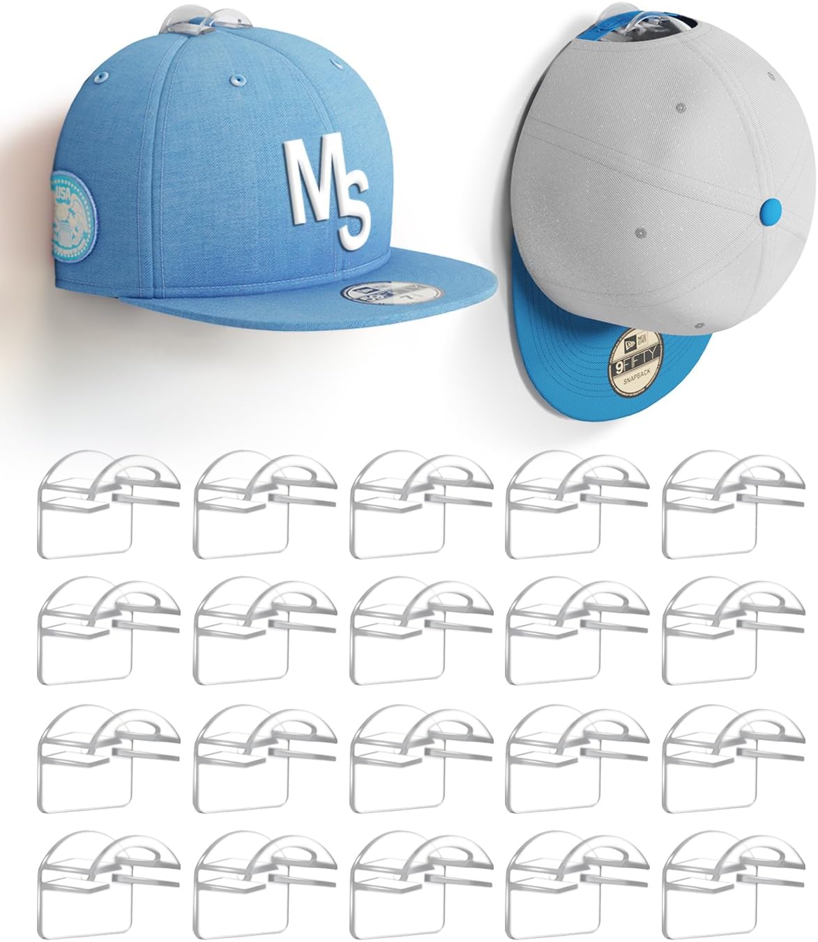 Amazon.com: Adhesive Hat Hooks for Wall, Baseball Caps Strong Holdr ...