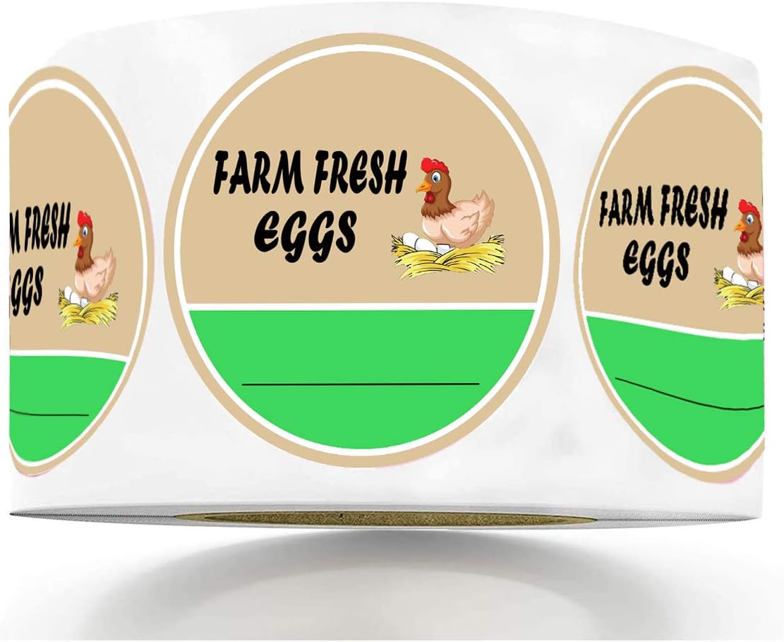 Amazon.com : Farm Fresh Eggs Stickers，2 Inch Round - Fresh Eggs Farmer ...