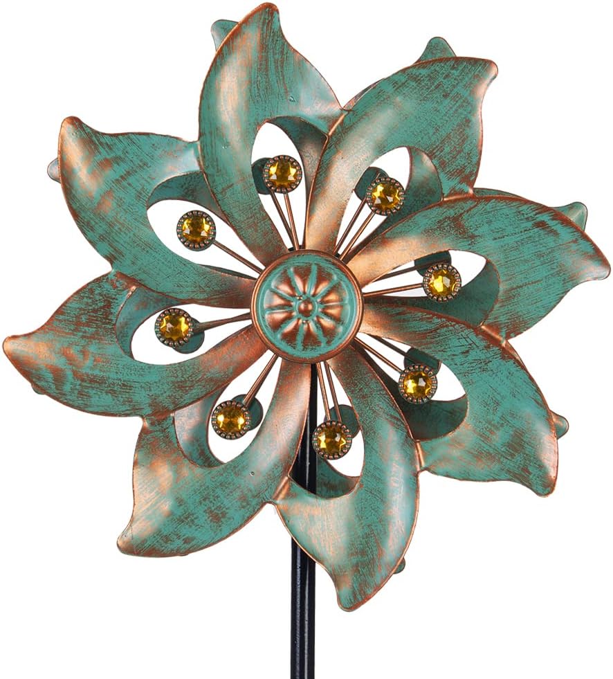 DREAMYSOUL Outdoor Wind Spinner 37 Inch, Metal Garden Wind Sculpture ...