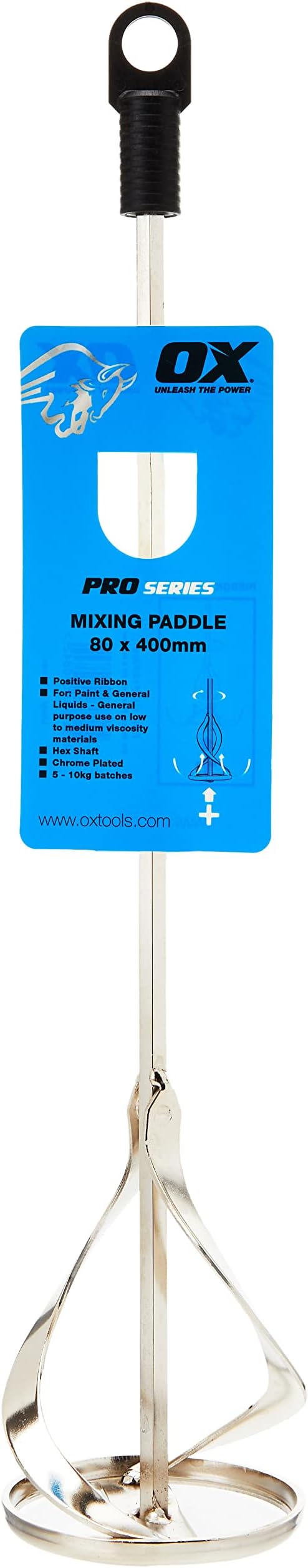 Toolty Helix Plus Mixing Paddle 70 x 400 x 8mm - HEX - Galvanized Mixer ...